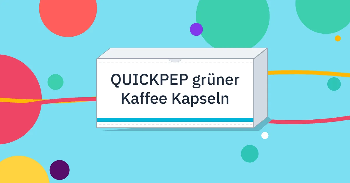 Symbolbild: Packung mit der Aufschrift QUICKPEP grüner Kaffee Kapseln (PZN 10346892) – Verfügbarkeit und Bezug in Apotheken in Frankfurt am Main