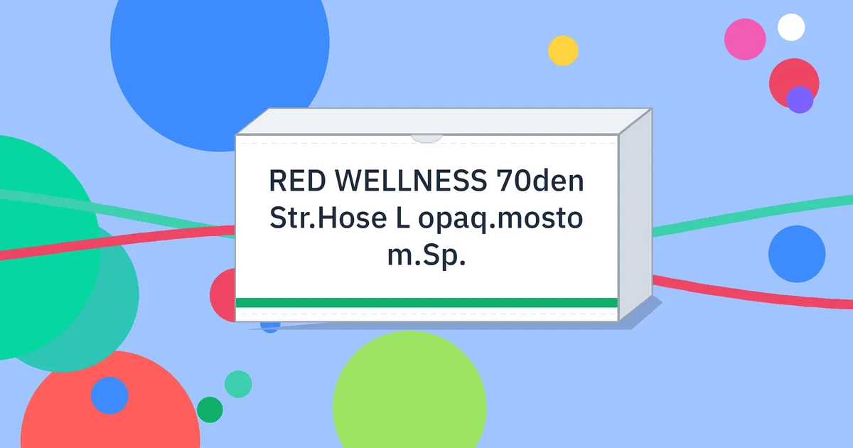 Symbolbild: Packung mit der Aufschrift RED WELLNESS 70den Str.Hose L opaq.mosto m.Sp. (PZN 16176741) – Verfügbarkeit und Bezug in Apotheken in Frankfurt am Main