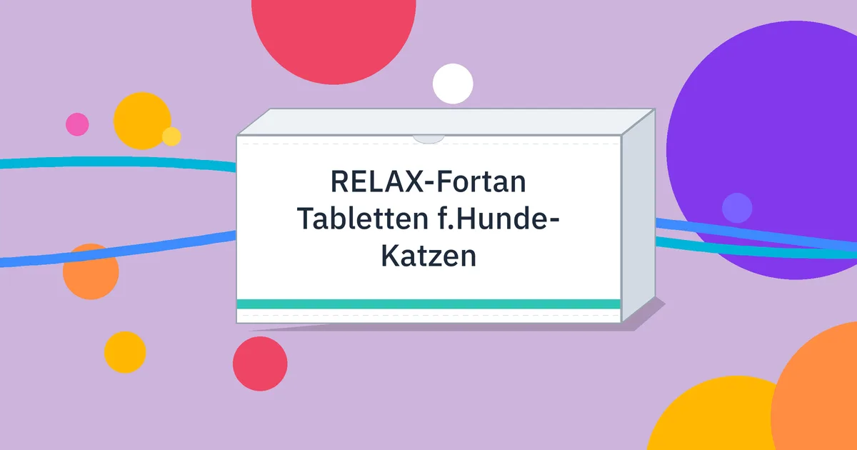 Symbolbild: Packung mit der Aufschrift RELAX-Fortan Tabletten f.Hunde-Katzen (PZN 14237993) – Verfügbarkeit und Bezug in Apotheken in Frankfurt am Main