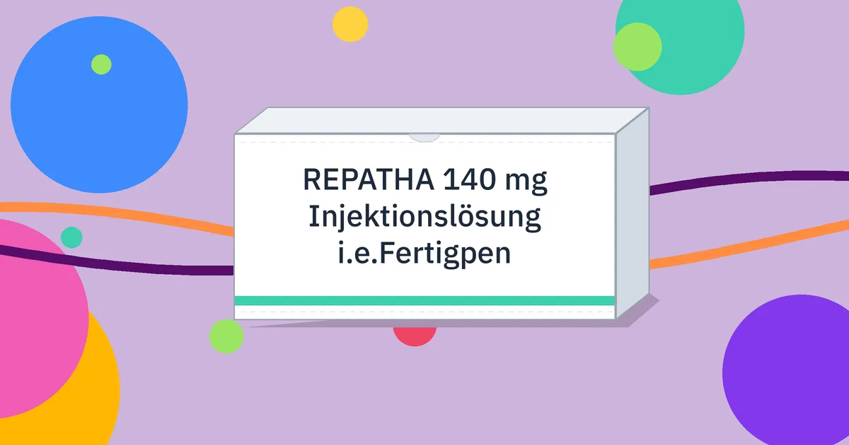 Symbolbild: Packung mit der Aufschrift REPATHA 140 mg Injektionslösung i.e.Fertigpen (PZN 13703418) – Verfügbarkeit und Bezug in Apotheken in Frankfurt am Main