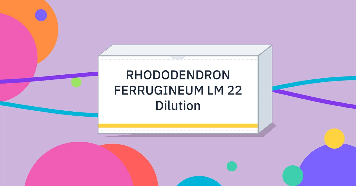 Symbolbild: Packung mit der Aufschrift RHODODENDRON FERRUGINEUM LM 22 Dilution (PZN 13051430) – Verfügbarkeit und Bezug in Apotheken in Frankfurt am Main