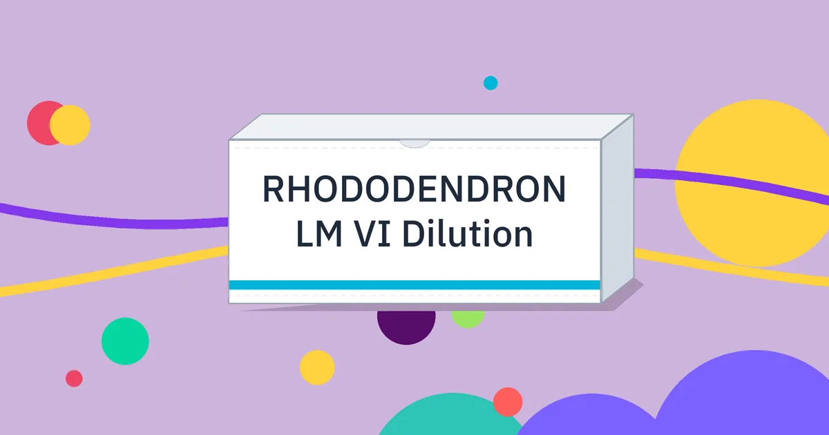 Symbolbild: Packung mit der Aufschrift RHODODENDRON LM VI Dilution (PZN 04498190) – Verfügbarkeit und Bezug in Apotheken in Frankfurt am Main
