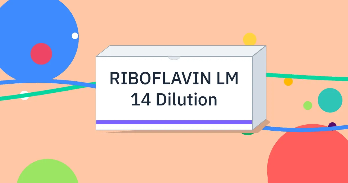 Symbolbild: Packung mit der Aufschrift RIBOFLAVIN LM 14 Dilution (PZN 13054457) – Verfügbarkeit und Bezug in Apotheken in Frankfurt am Main