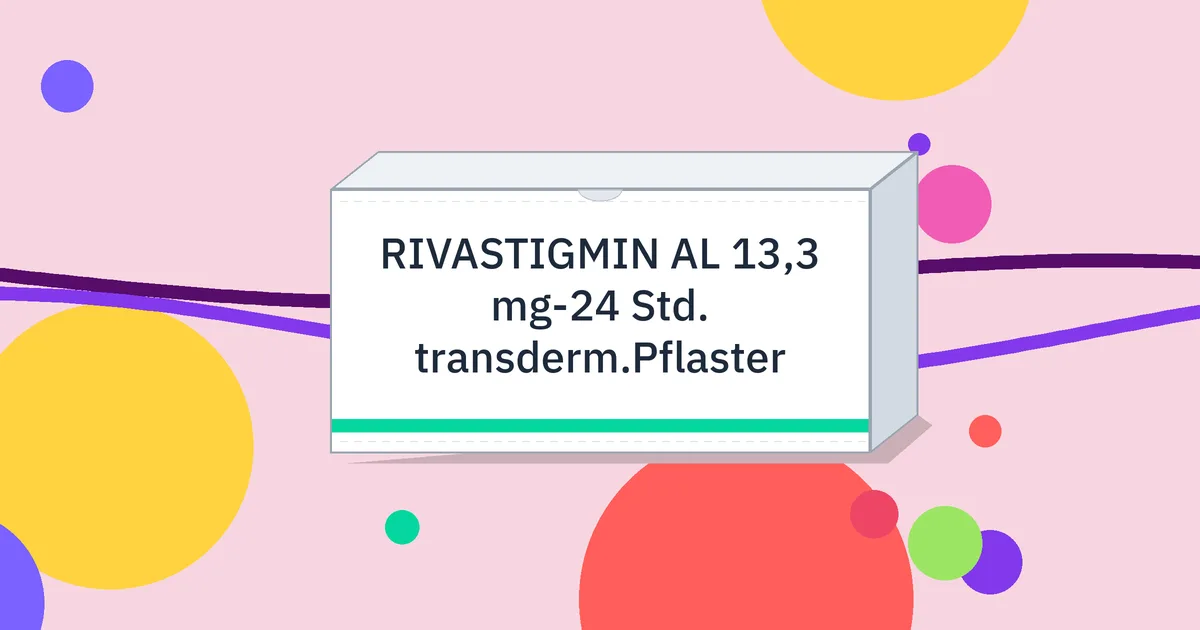 Symbolbild: Packung mit der Aufschrift RIVASTIGMIN AL 13,3 mg-24 Std. transderm.Pflaster (PZN 11657677) – Verfügbarkeit und Bezug in Apotheken in Frankfurt am Main