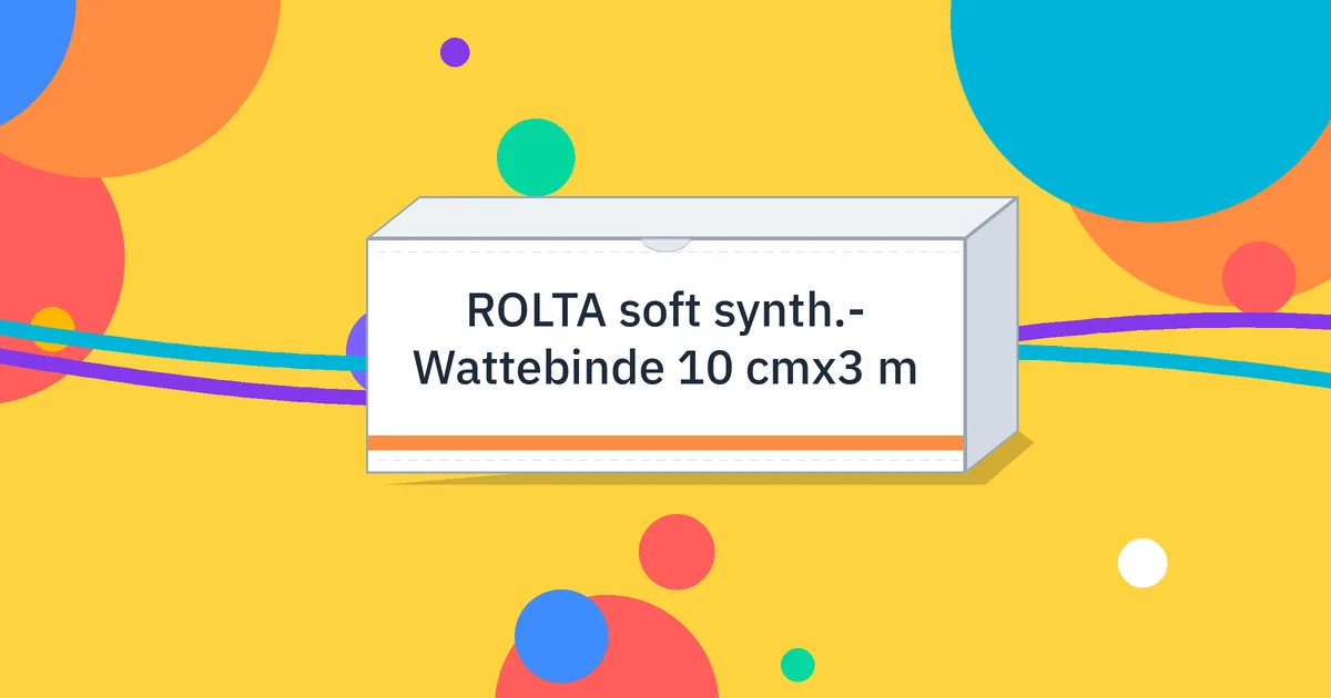 Symbolbild: Packung mit der Aufschrift ROLTA soft synth.-Wattebinde 10 cmx3 m (PZN 05529691) – Verfügbarkeit und Bezug in Apotheken in Frankfurt am Main