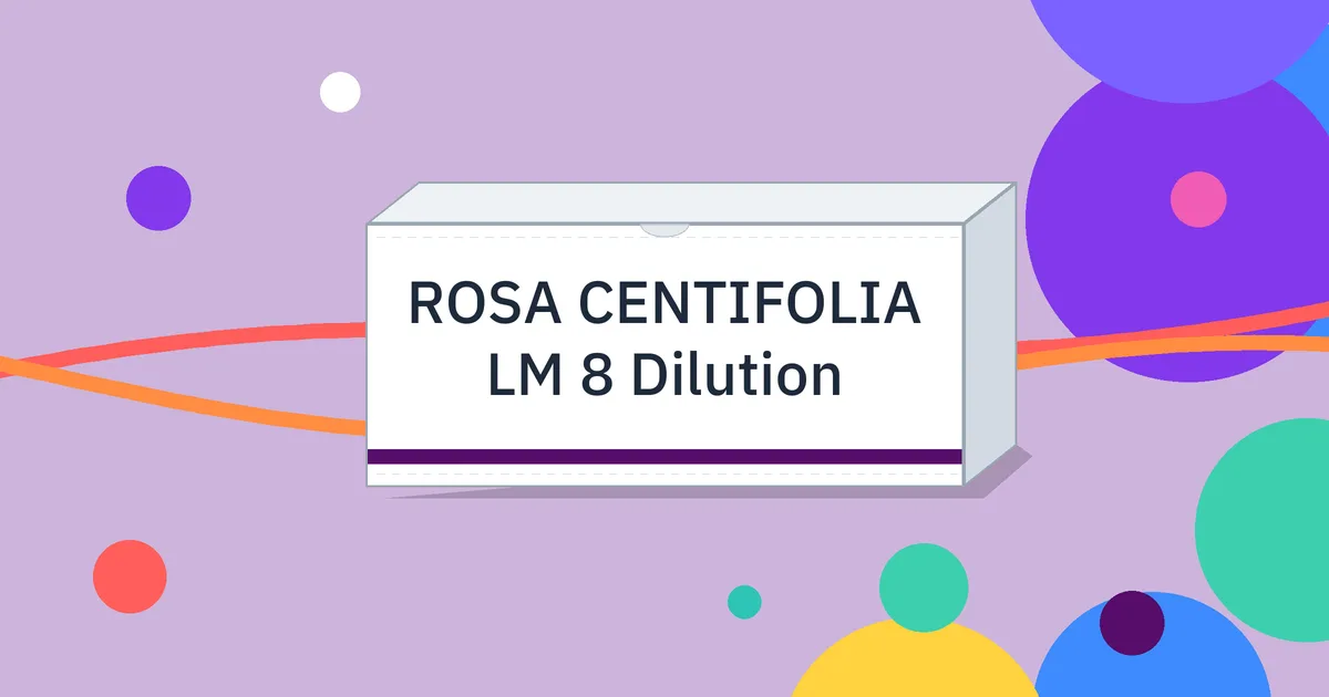 Symbolbild: Packung mit der Aufschrift ROSA CENTIFOLIA LM 8 Dilution (PZN 13055758) – Verfügbarkeit und Bezug in Apotheken in Frankfurt am Main