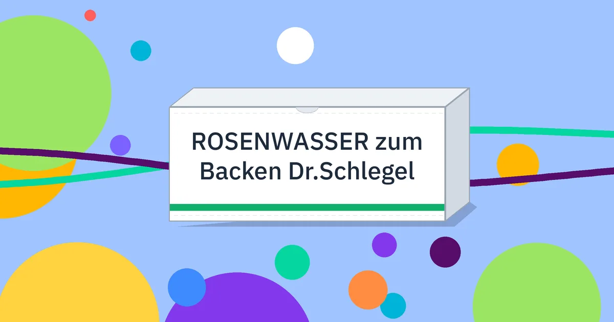 Symbolbild: Packung mit der Aufschrift ROSENWASSER zum Backen Dr.Schlegel (PZN 10146058) – Verfügbarkeit und Bezug in Apotheken in Frankfurt am Main