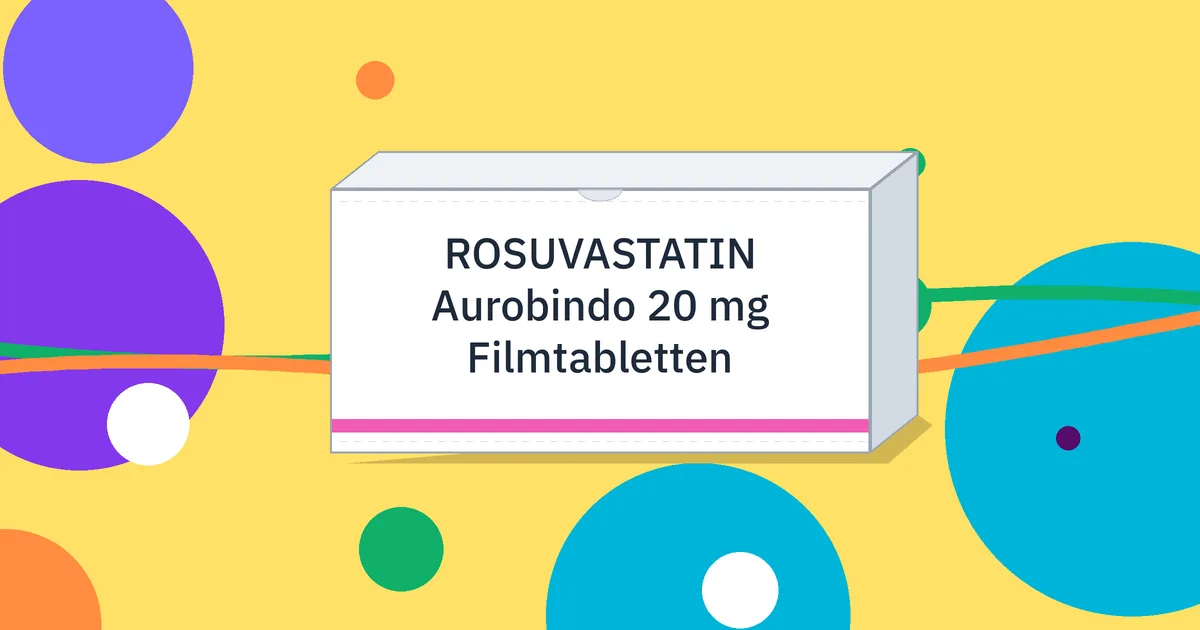 Symbolbild: Packung mit der Aufschrift ROSUVASTATIN Aurobindo 20 mg Filmtabletten (PZN 12868873) – Verfügbarkeit und Bezug in Apotheken in Frankfurt am Main