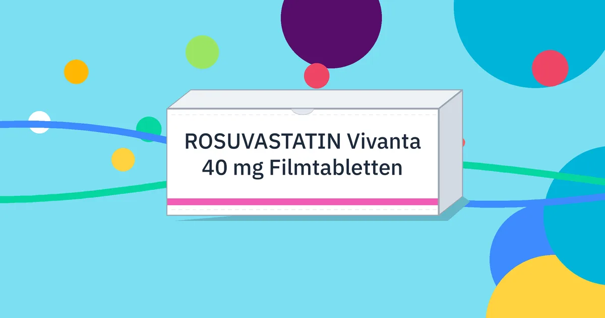 Symbolbild: Packung mit der Aufschrift ROSUVASTATIN Vivanta 40 mg Filmtabletten (PZN 16663286) – Verfügbarkeit und Bezug in Apotheken in Frankfurt am Main
