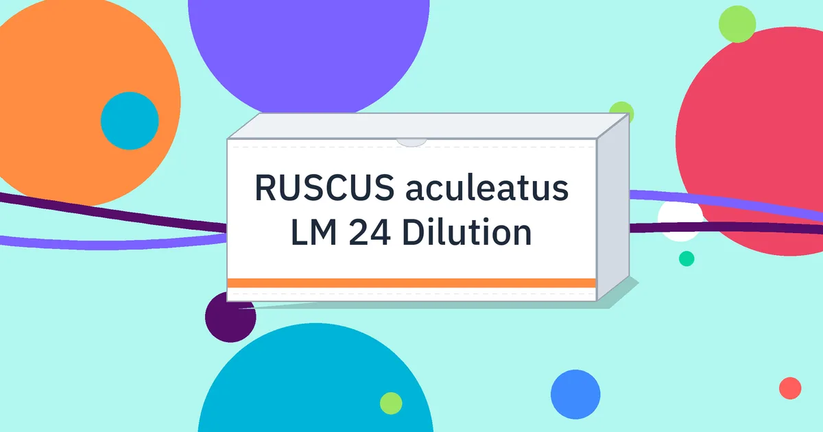 Symbolbild: Packung mit der Aufschrift RUSCUS aculeatus LM 24 Dilution (PZN 13173400) – Verfügbarkeit und Bezug in Apotheken in Frankfurt am Main