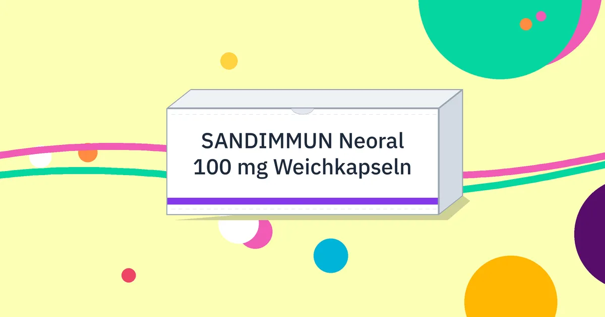Symbolbild: Packung mit der Aufschrift SANDIMMUN Neoral 100 mg Weichkapseln (PZN 20286375) – Verfügbarkeit und Bezug in Apotheken in Frankfurt am Main