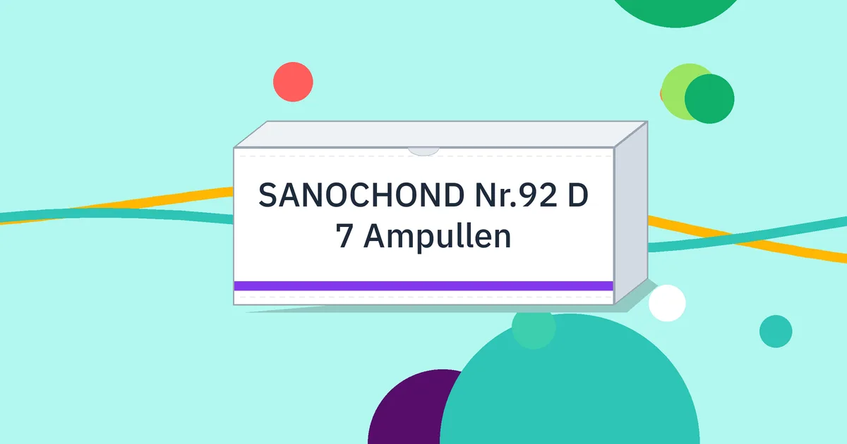 Symbolbild: Packung mit der Aufschrift SANOCHOND Nr.92 D 7 Ampullen (PZN 06487546) – Verfügbarkeit und Bezug in Apotheken in Frankfurt am Main