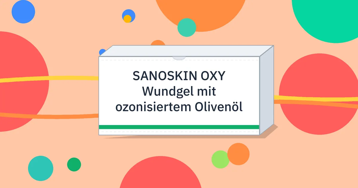 Symbolbild: Packung mit der Aufschrift SANOSKIN OXY Wundgel mit ozonisiertem Olivenöl (PZN 19975253) – Verfügbarkeit und Bezug in Apotheken in Frankfurt am Main