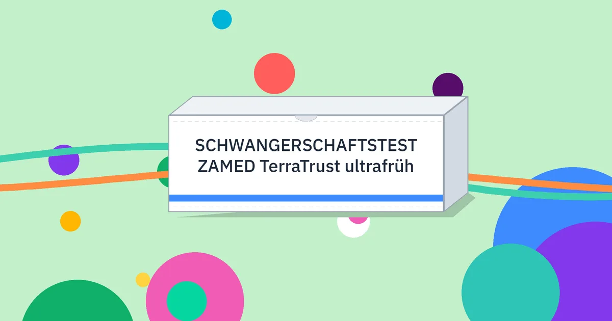 Symbolbild: Packung mit der Aufschrift SCHWANGERSCHAFTSTEST ZAMED TerraTrust ultrafrüh (PZN 18275312) – Verfügbarkeit und Bezug in Apotheken in Frankfurt am Main