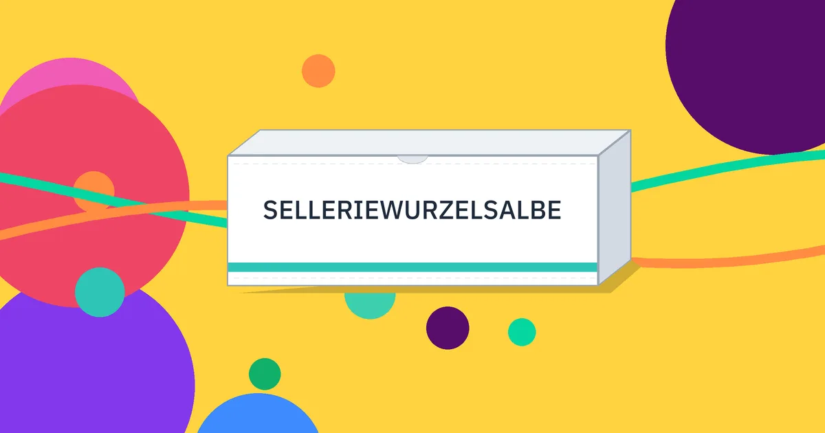 Symbolbild: Packung mit der Aufschrift SELLERIEWURZELSALBE (PZN 18353851) – Verfügbarkeit und Bezug in Apotheken in Frankfurt am Main