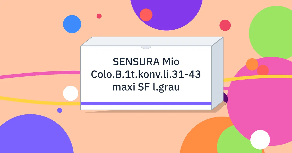 Symbolbild: Packung mit der Aufschrift SENSURA Mio Colo.B.1t.konv.li.31-43 maxi SF l.grau (PZN 11098901) – Verfügbarkeit und Bezug in Apotheken in Frankfurt am Main