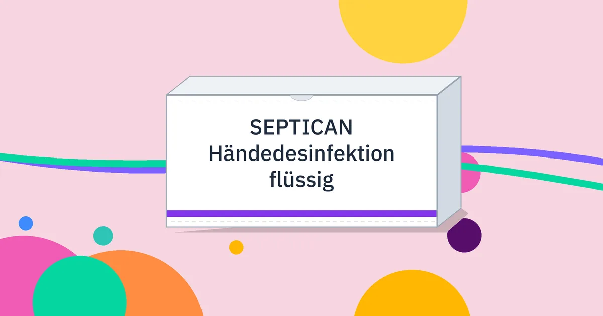 Symbolbild: Packung mit der Aufschrift SEPTICAN Händedesinfektion flüssig (PZN 15584107) – Verfügbarkeit und Bezug in Apotheken in Frankfurt am Main