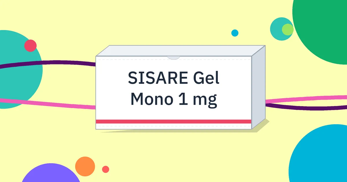 Symbolbild: Packung mit der Aufschrift SISARE Gel Mono 1 mg (PZN 08425650) – Verfügbarkeit und Bezug in Apotheken in Frankfurt am Main