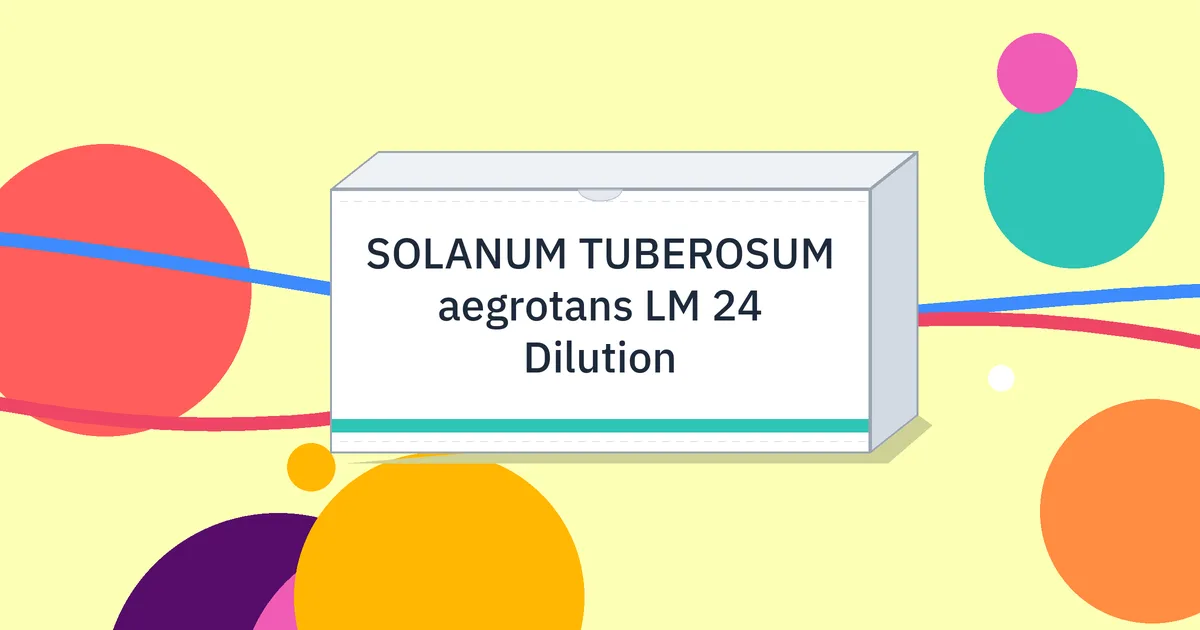 Symbolbild: Packung mit der Aufschrift SOLANUM TUBEROSUM aegrotans LM 24 Dilution (PZN 13193957) – Verfügbarkeit und Bezug in Apotheken in Frankfurt am Main