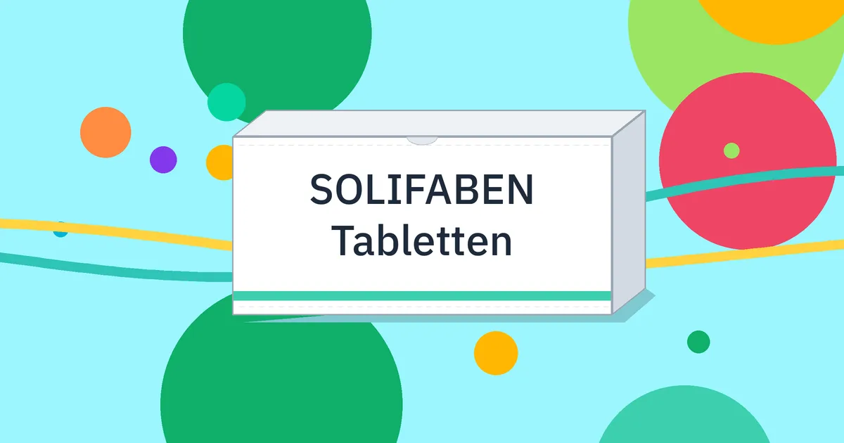 Symbolbild: Packung mit der Aufschrift SOLIFABEN Tabletten (PZN 18273158) – Verfügbarkeit und Bezug in Apotheken in Frankfurt am Main