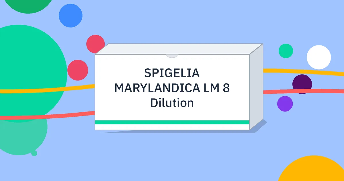 Symbolbild: Packung mit der Aufschrift SPIGELIA MARYLANDICA LM 8 Dilution (PZN 13195548) – Verfügbarkeit und Bezug in Apotheken in Frankfurt am Main