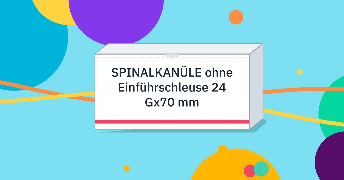 Symbolbild: Packung mit der Aufschrift SPINALKANÜLE ohne Einführschleuse 24 Gx70 mm (PZN 03949495) – Verfügbarkeit und Bezug in Apotheken in Frankfurt am Main