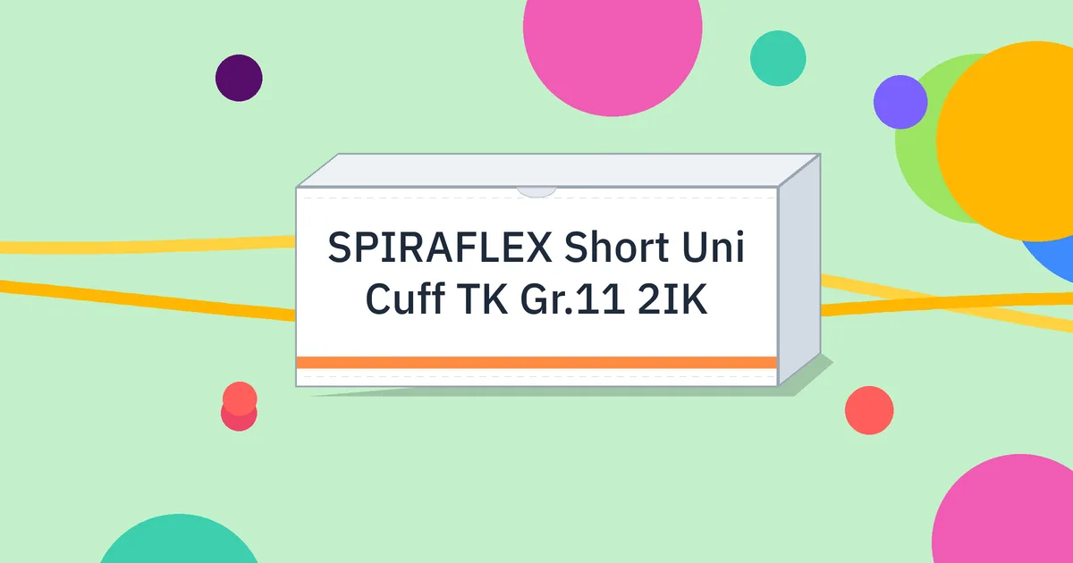 Symbolbild: Packung mit der Aufschrift SPIRAFLEX Short Uni Cuff TK Gr.11 2IK (PZN 12564423) – Verfügbarkeit und Bezug in Apotheken in Frankfurt am Main