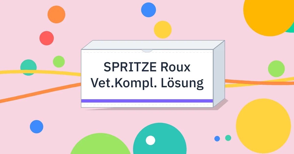 Symbolbild: Packung mit der Aufschrift SPRITZE Roux Vet.Kompl. Lösung (PZN 02009413) – Verfügbarkeit und Bezug in Apotheken in Frankfurt am Main