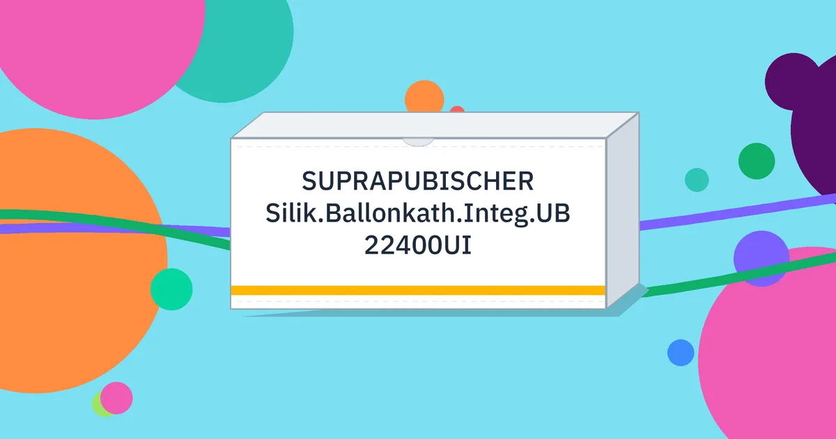 Symbolbild: Packung mit der Aufschrift SUPRAPUBISCHER Silik.Ballonkath.Integ.UB 22400UI (PZN 07652800) – Verfügbarkeit und Bezug in Apotheken in Frankfurt am Main