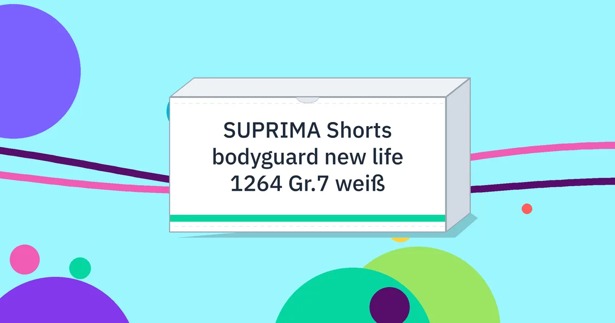 Symbolbild: Packung mit der Aufschrift SUPRIMA Shorts bodyguard new life 1264 Gr.7 weiß (PZN 18401082) – Verfügbarkeit und Bezug in Apotheken in Frankfurt am Main