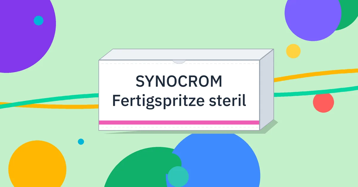 Symbolbild: Packung mit der Aufschrift SYNOCROM Fertigspritze steril (PZN 06445915) – Verfügbarkeit und Bezug in Apotheken in Frankfurt am Main