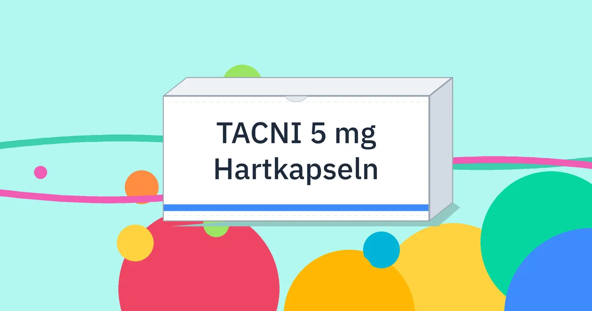 Symbolbild: Packung mit der Aufschrift TACNI 5 mg Hartkapseln (PZN 08879173) – Verfügbarkeit und Bezug in Apotheken in Frankfurt am Main