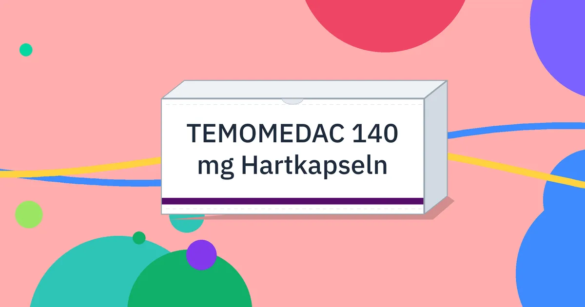 Symbolbild: Packung mit der Aufschrift TEMOMEDAC 140 mg Hartkapseln (PZN 19810405) – Verfügbarkeit und Bezug in Apotheken in Frankfurt am Main
