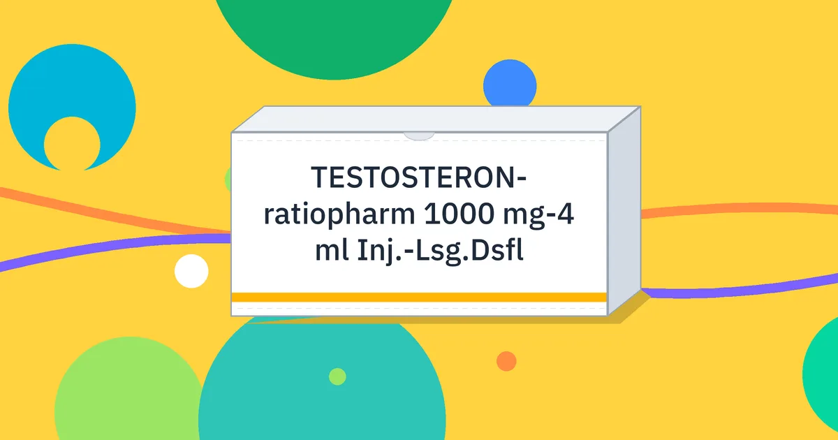 Symbolbild: Packung mit der Aufschrift TESTOSTERON-ratiopharm 1000 mg-4 ml Inj.-Lsg.Dsfl (PZN 20338617) – Verfügbarkeit und Bezug in Apotheken in Frankfurt am Main