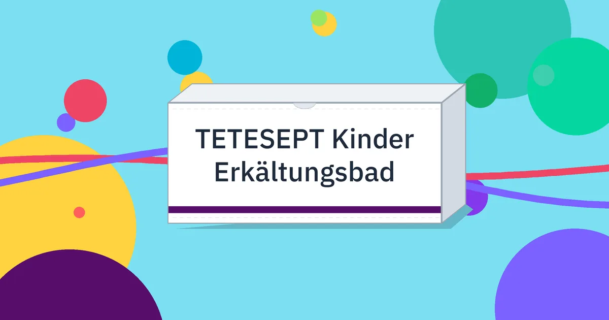 Symbolbild: Packung mit der Aufschrift TETESEPT Kinder Erkältungsbad (PZN 03489875) – Verfügbarkeit und Bezug in Apotheken in Frankfurt am Main