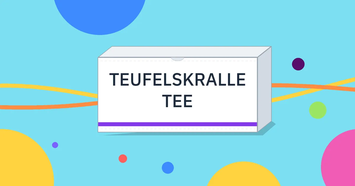 Symbolbild: Packung mit der Aufschrift TEUFELSKRALLE TEE (PZN 19550105) – Verfügbarkeit und Bezug in Apotheken in Frankfurt am Main