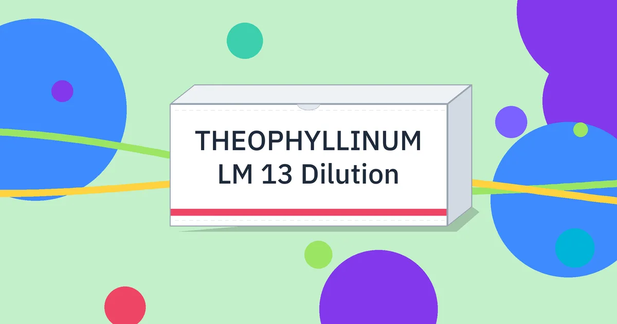 Symbolbild: Packung mit der Aufschrift THEOPHYLLINUM LM 13 Dilution (PZN 13220252) – Verfügbarkeit und Bezug in Apotheken in Frankfurt am Main