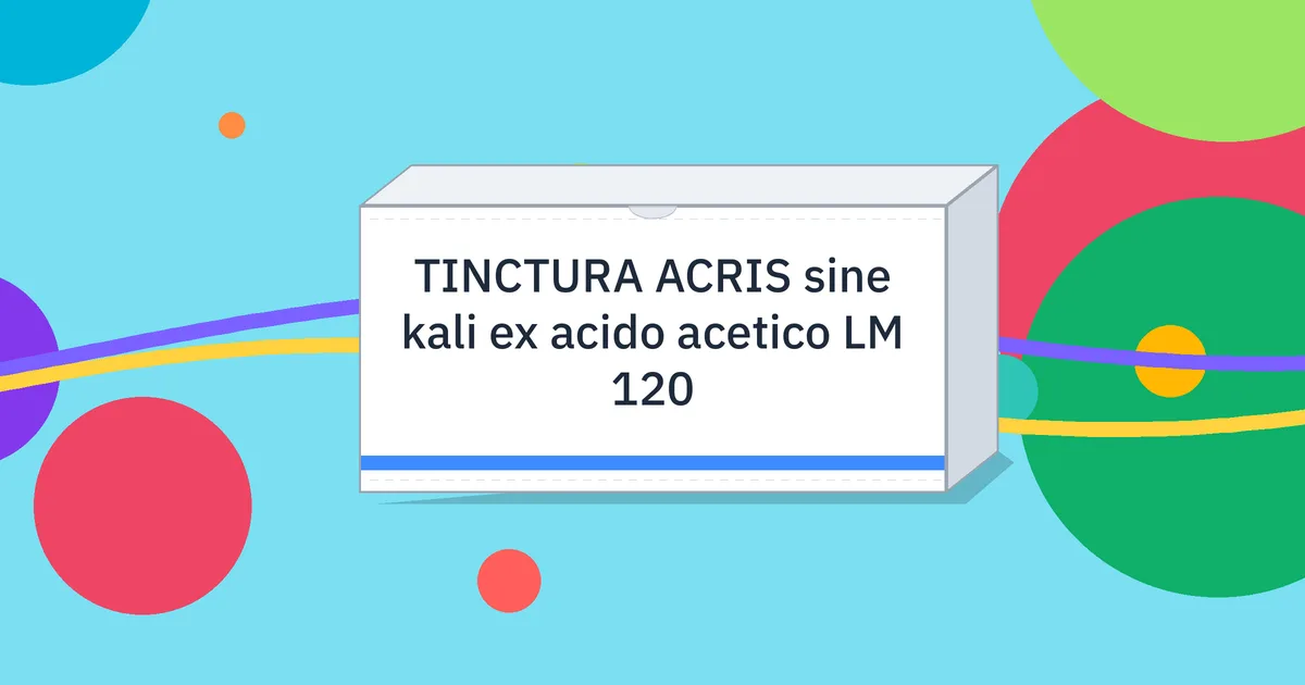 Symbolbild: Packung mit der Aufschrift TINCTURA ACRIS sine kali ex acido acetico LM 120 (PZN 13701885) – Verfügbarkeit und Bezug in Apotheken in Frankfurt am Main