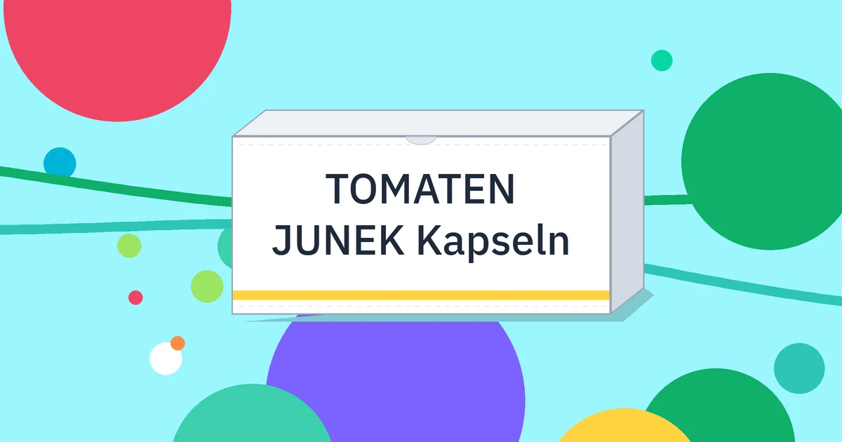 Symbolbild: Packung mit der Aufschrift TOMATEN JUNEK Kapseln (PZN 00135935) – Verfügbarkeit und Bezug in Apotheken in Frankfurt am Main