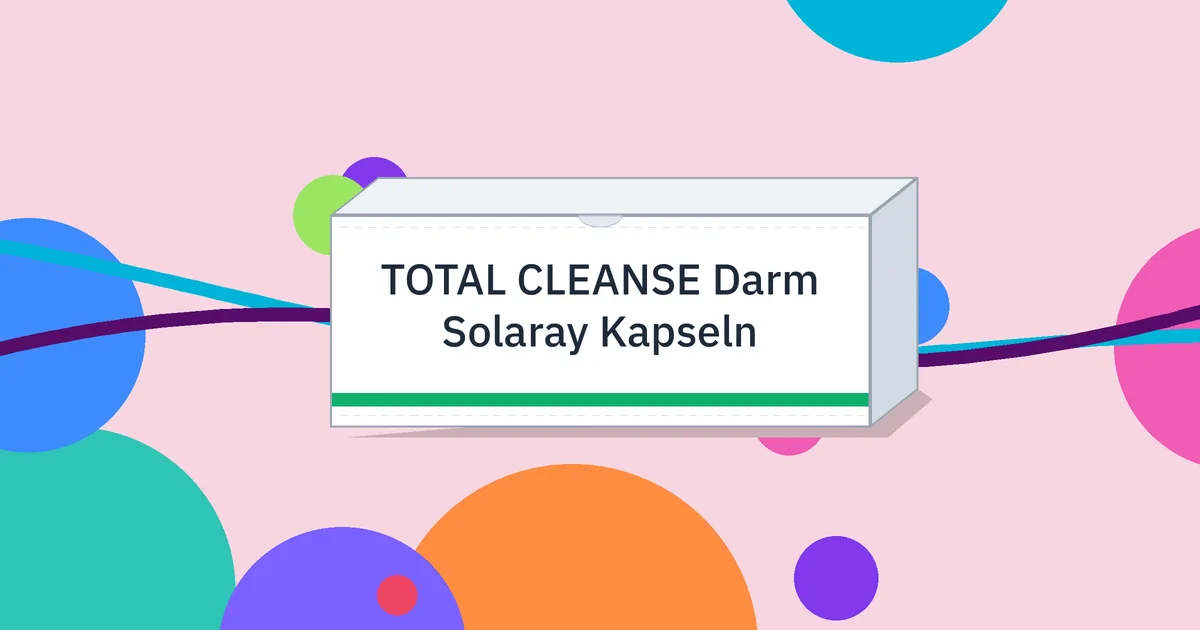 Symbolbild: Packung mit der Aufschrift TOTAL CLEANSE Darm Solaray Kapseln (PZN 17254845) – Verfügbarkeit und Bezug in Apotheken in Frankfurt am Main