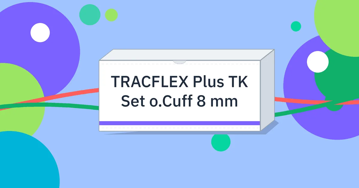 Symbolbild: Packung mit der Aufschrift TRACFLEX Plus TK Set o.Cuff 8 mm (PZN 05538632) – Verfügbarkeit und Bezug in Apotheken in Frankfurt am Main
