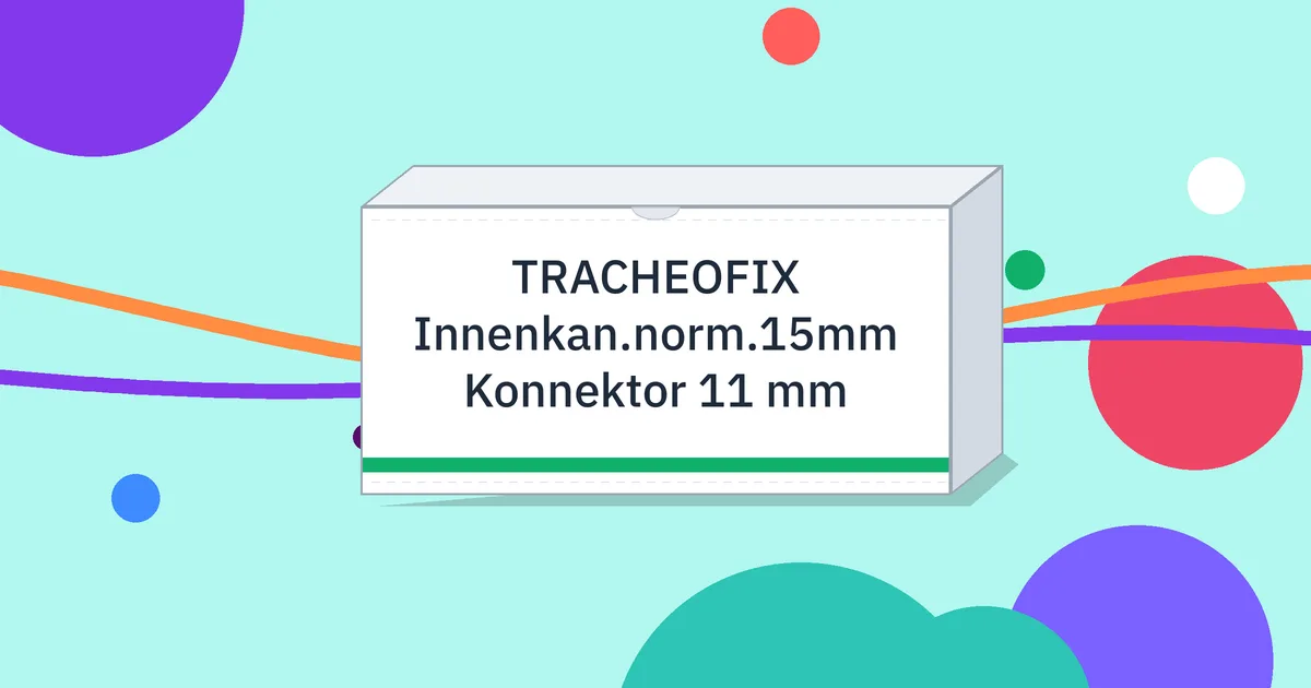 Symbolbild: Packung mit der Aufschrift TRACHEOFIX Innenkan.norm.15mm Konnektor 11 mm (PZN 04164796) – Verfügbarkeit und Bezug in Apotheken in Frankfurt am Main
