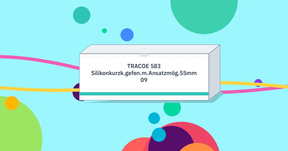 Symbolbild: Packung mit der Aufschrift TRACOE 583 Silikonkurzk.gefen.m.Ansatzmög.55mm 09 (PZN 05881488) – Verfügbarkeit und Bezug in Apotheken in Frankfurt am Main