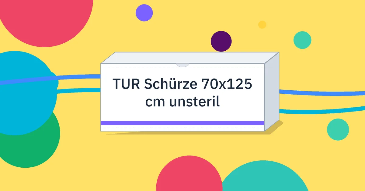 Symbolbild: Packung mit der Aufschrift TUR Schürze 70x125 cm unsteril (PZN 07601205) – Verfügbarkeit und Bezug in Apotheken in Frankfurt am Main