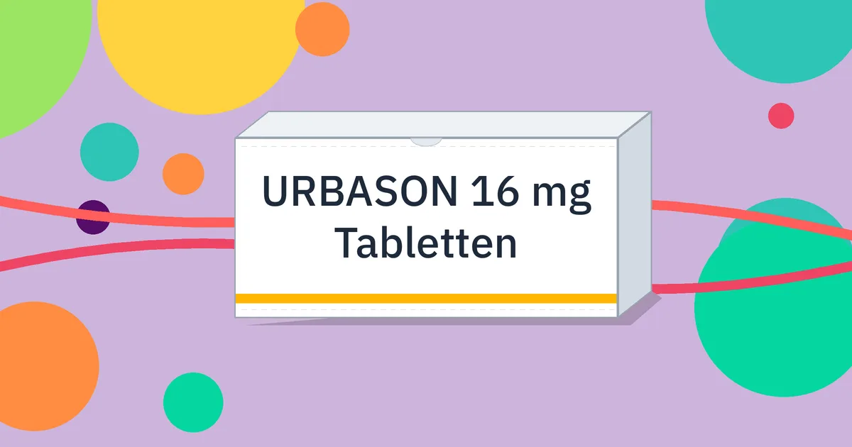 Symbolbild: Packung mit der Aufschrift URBASON 16 mg Tabletten (PZN 01971378) – Verfügbarkeit und Bezug in Apotheken in Frankfurt am Main