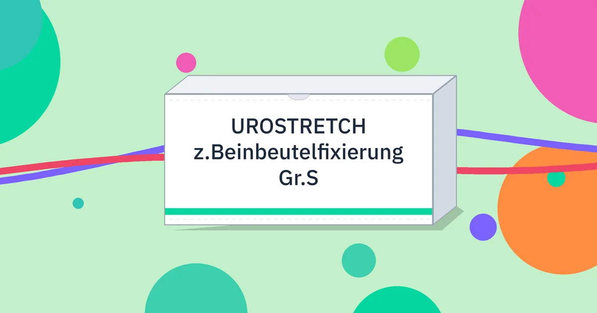 Symbolbild: Packung mit der Aufschrift UROSTRETCH z.Beinbeutelfixierung Gr.S (PZN 04210958) – Verfügbarkeit und Bezug in Apotheken in Frankfurt am Main