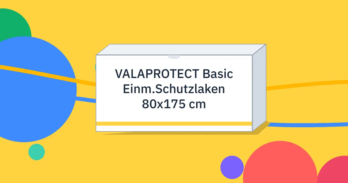 Symbolbild: Packung mit der Aufschrift VALAPROTECT Basic Einm.Schutzlaken 80x175 cm (PZN 13746149) – Verfügbarkeit und Bezug in Apotheken in Frankfurt am Main