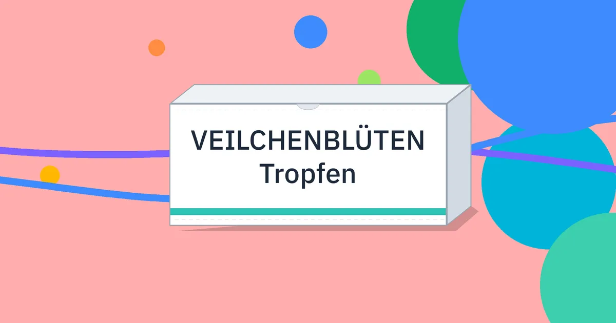 Symbolbild: Packung mit der Aufschrift VEILCHENBLÜTEN Tropfen (PZN 18439825) – Verfügbarkeit und Bezug in Apotheken in Frankfurt am Main