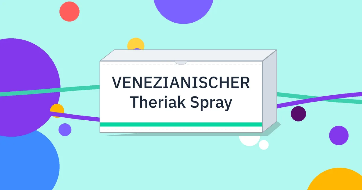 Symbolbild: Packung mit der Aufschrift VENEZIANISCHER Theriak Spray (PZN 11874127) – Verfügbarkeit und Bezug in Apotheken in Frankfurt am Main
