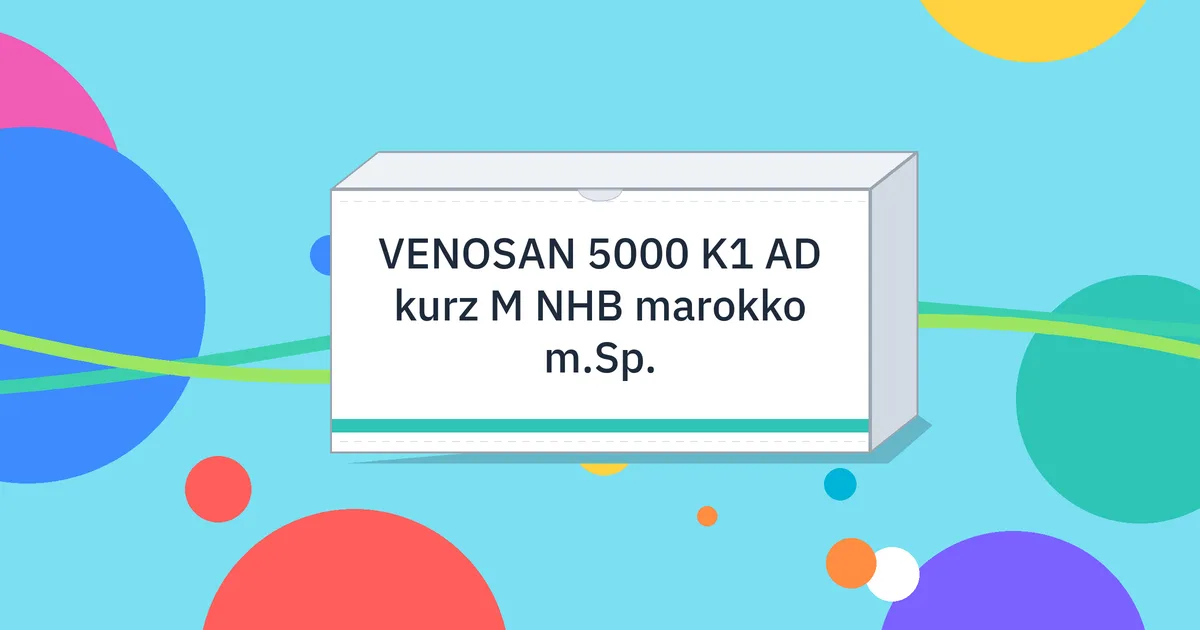 Symbolbild: Packung mit der Aufschrift VENOSAN 5000 K1 AD kurz M NHB marokko m.Sp. (PZN 14431181) – Verfügbarkeit und Bezug in Apotheken in Frankfurt am Main